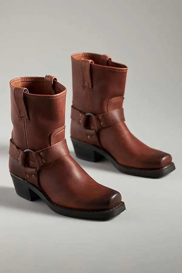 The Frye Company Harness 8r Boots - Cognac - Renice Leather